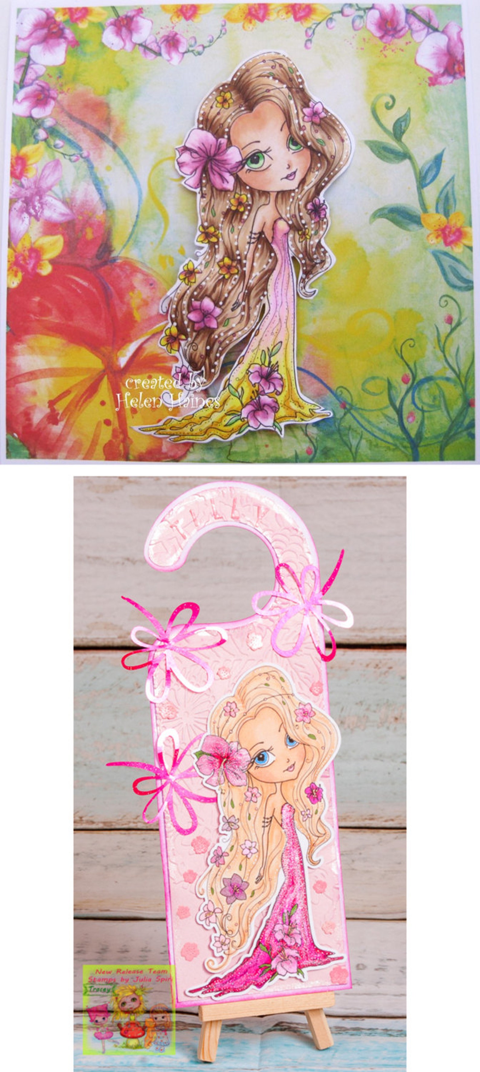 Digital Stamps Digi Stamp Coloring Pages Girl Stamp Flower - Etsy