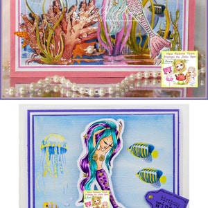 Mermaid Digital Stamps, Sea Stamps, Siren, Little Mermaid, Shell ...
