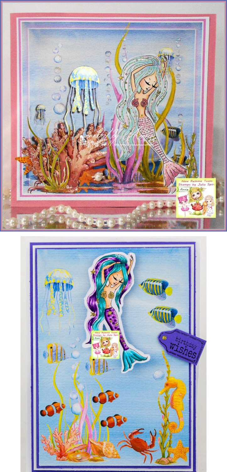 Mermaid Digital Stamps Sea Stamps Siren Little Mermaid | Etsy