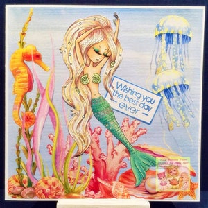 Sea & Mermaid Watercolor Clipart, Marine, Siren, Ocean, Nautical, Fish ...