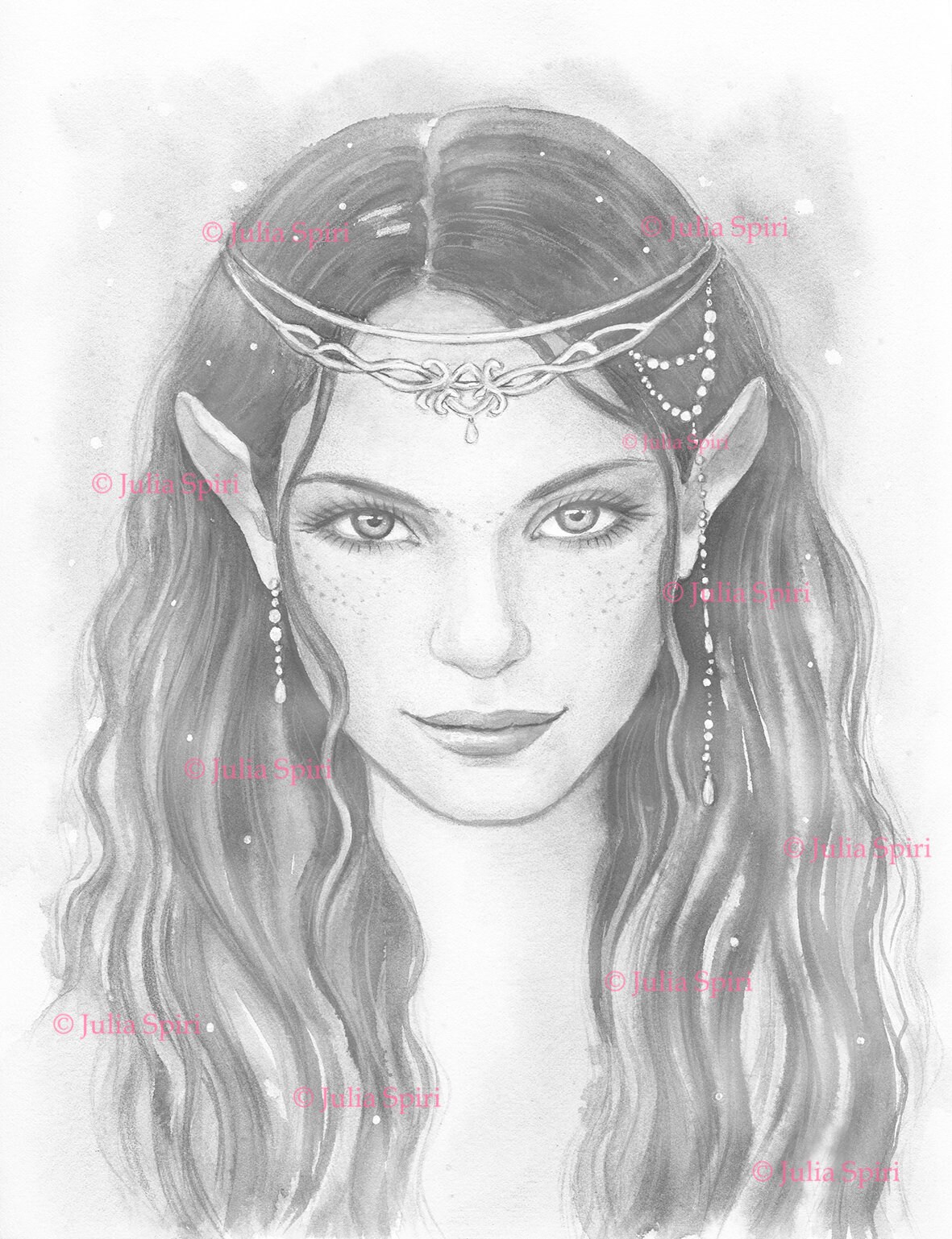 Coloring Page Digital Stamp Digi Elf Portrait Elves Green - Etsy