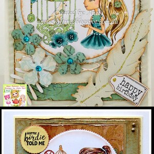 Digital Stamp, Digi, Bird, Cage, Steampunk, Girl, Big Eyes, Fairytale ...