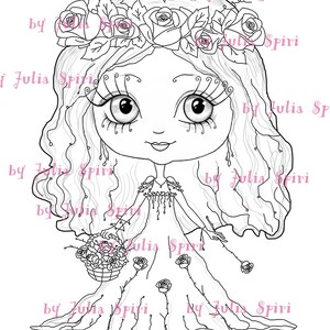 Digital Digi Stamps, Girl Stamp, Coloring Pages, Clip Art, Printable ...
