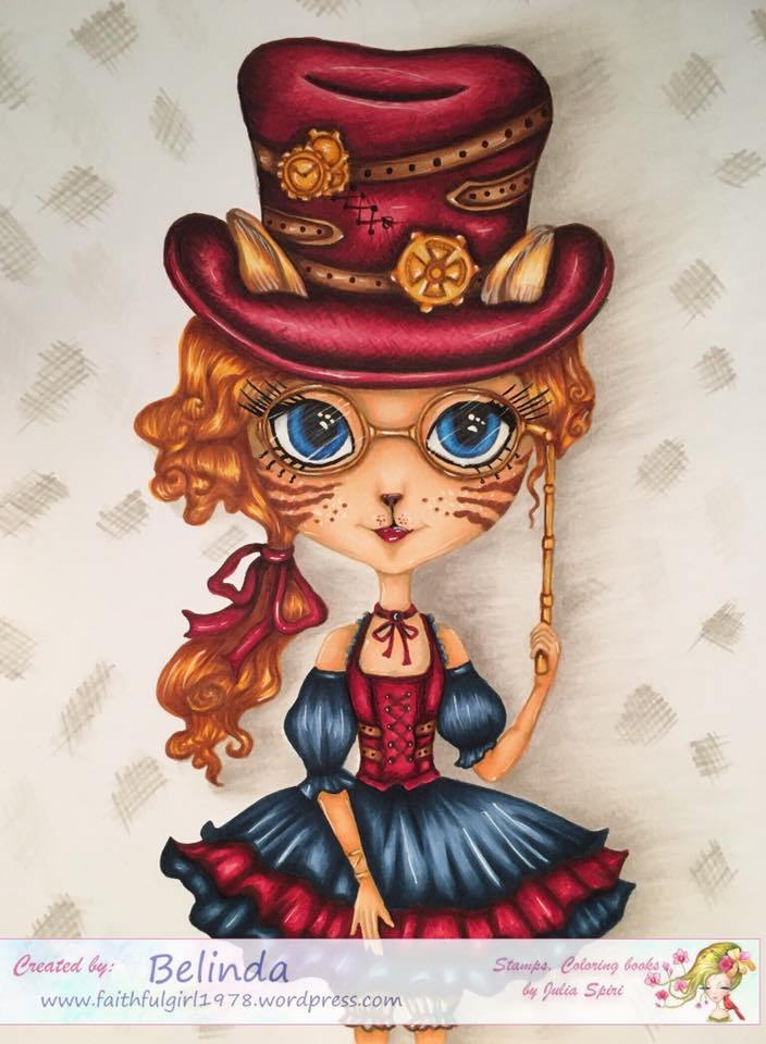 Coloring Pages Digital Stamp Digi Cat Girl Steampunk | Etsy