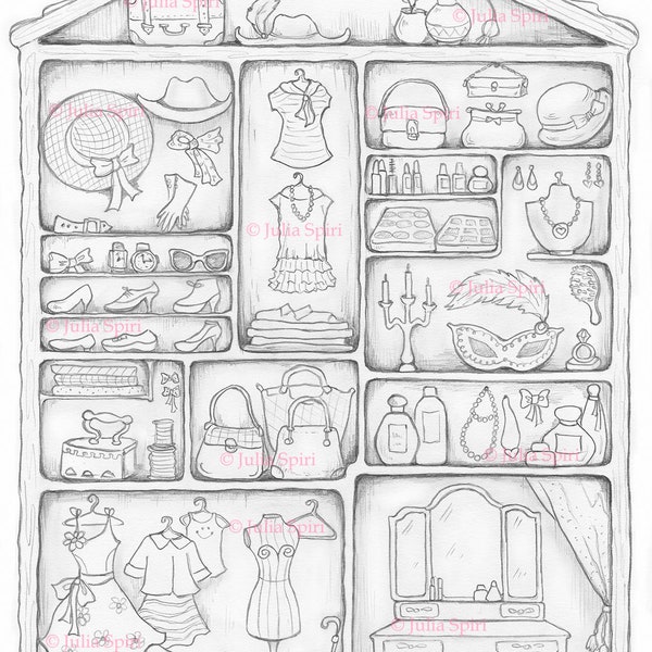 Wardrobe Coloring Pages - Etsy
