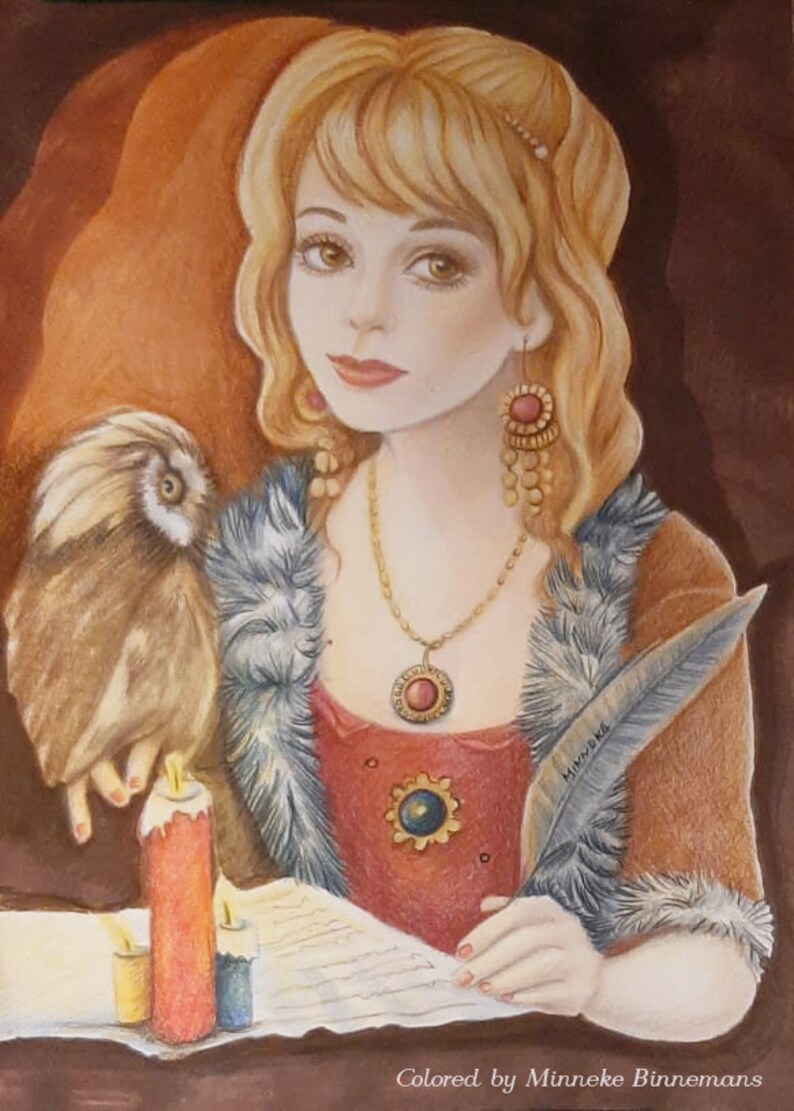 Coloring Page Digital Stamp Digi Girl Realistic Portrait - Etsy Canada