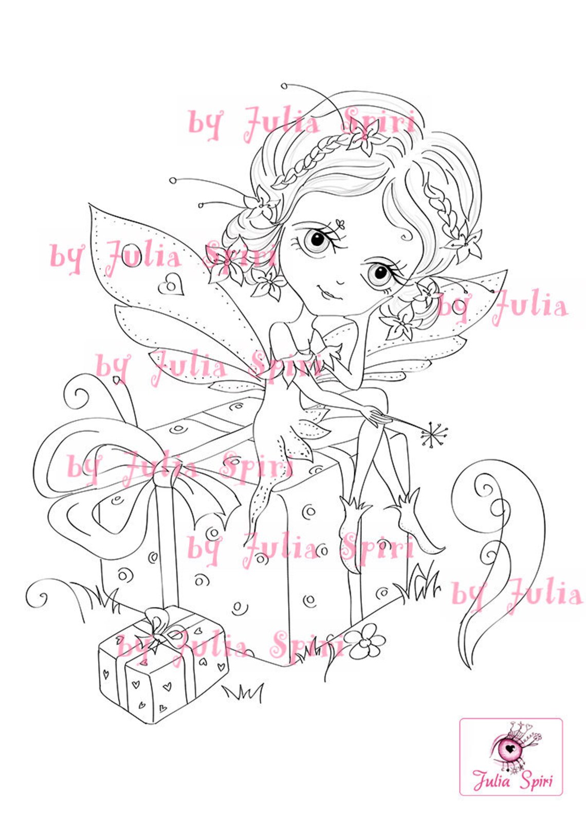 Digital Stamps Digi Stamp Coloring Pages Gift Stamps Fairy | Etsy