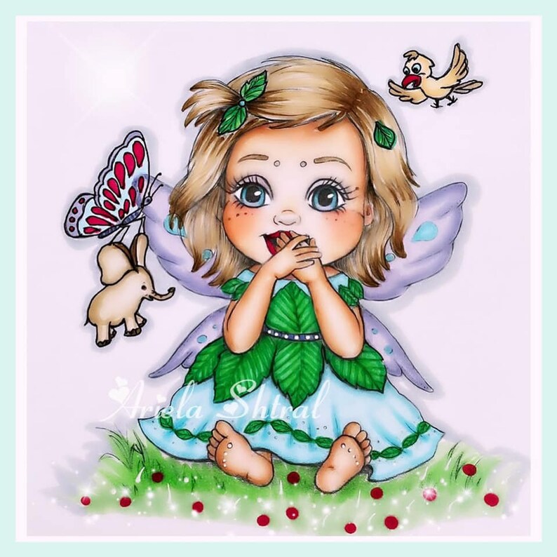 Coloring Page Digital Stamp Digi Girl Fantasy Fairy - Etsy