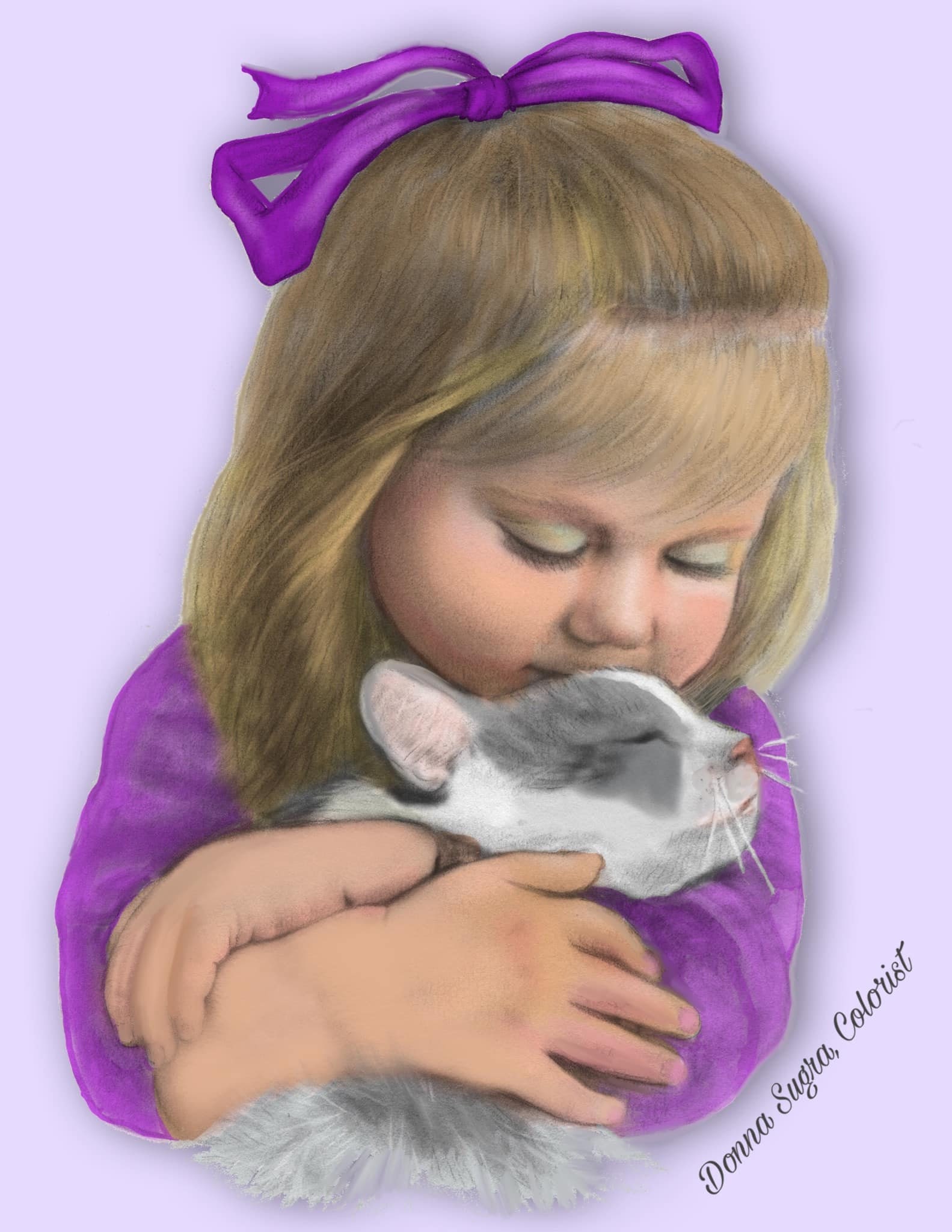Coloring Page Digital Stamp Digi Little Cute Girl | Etsy