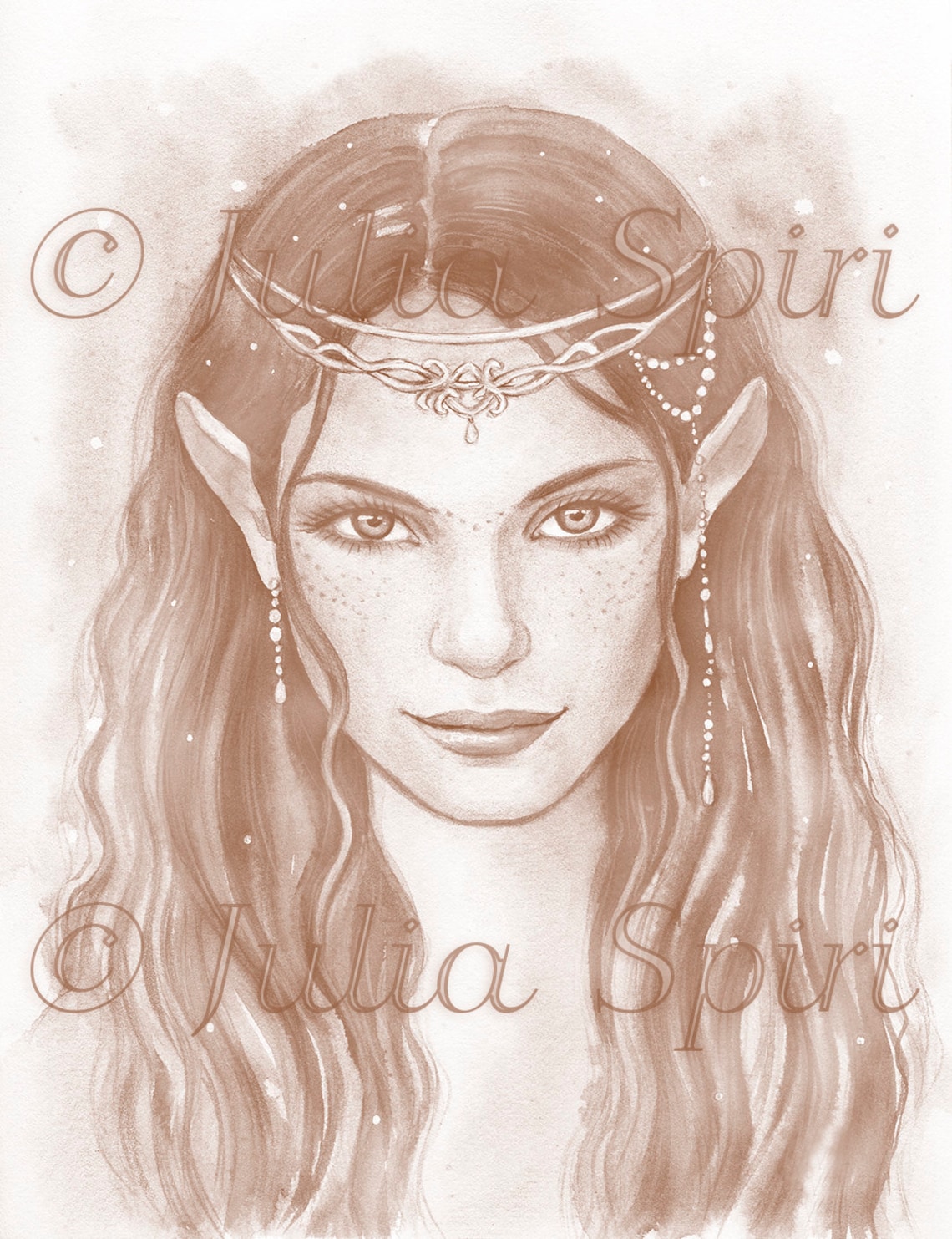 Coloring Page Digital Stamp Digi Elf Portrait Elves Green - Etsy