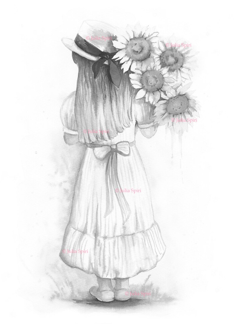 Coloring Page Digital Stamp Digi Girl Shape Silhouette | Etsy