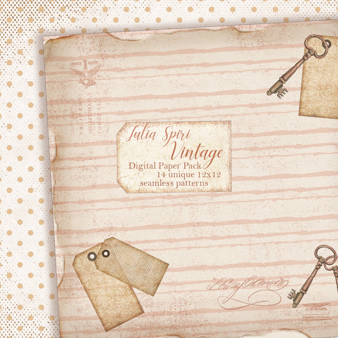 Old Digital Paper, Rustic, Notepad, Letters, Postage Stamp Note ...