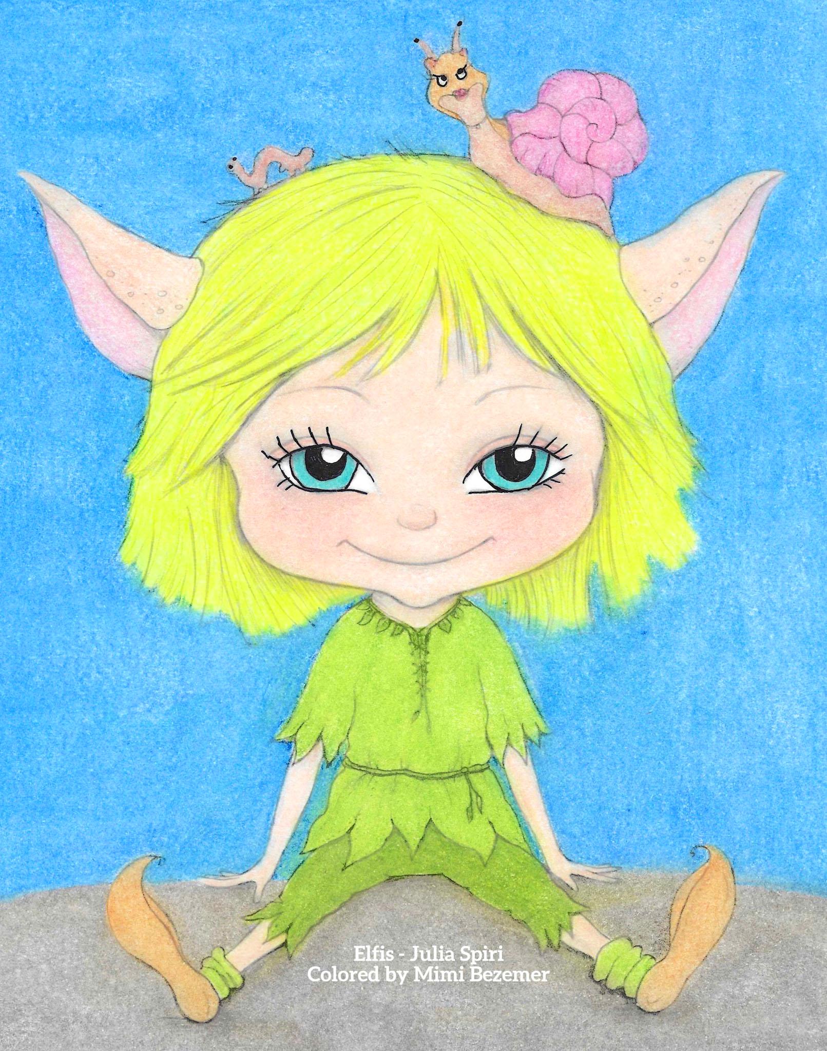 Elf Coloring Page, Digital Stamp, Digi, Boy, Troll, Dwarf, Nature ...