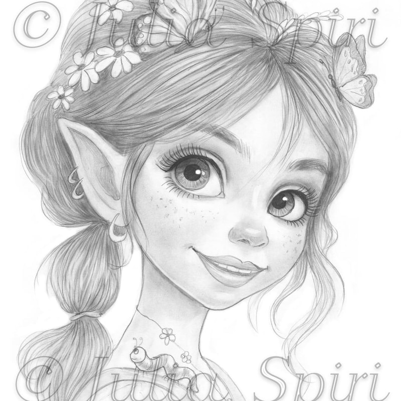 Forest Elf Coloring Book - Etsy