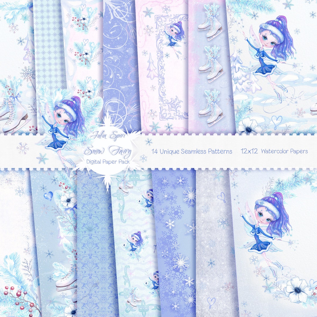 Winter Watercolor Digital Paper Pack, Seamless Patterns, Handpainted ...