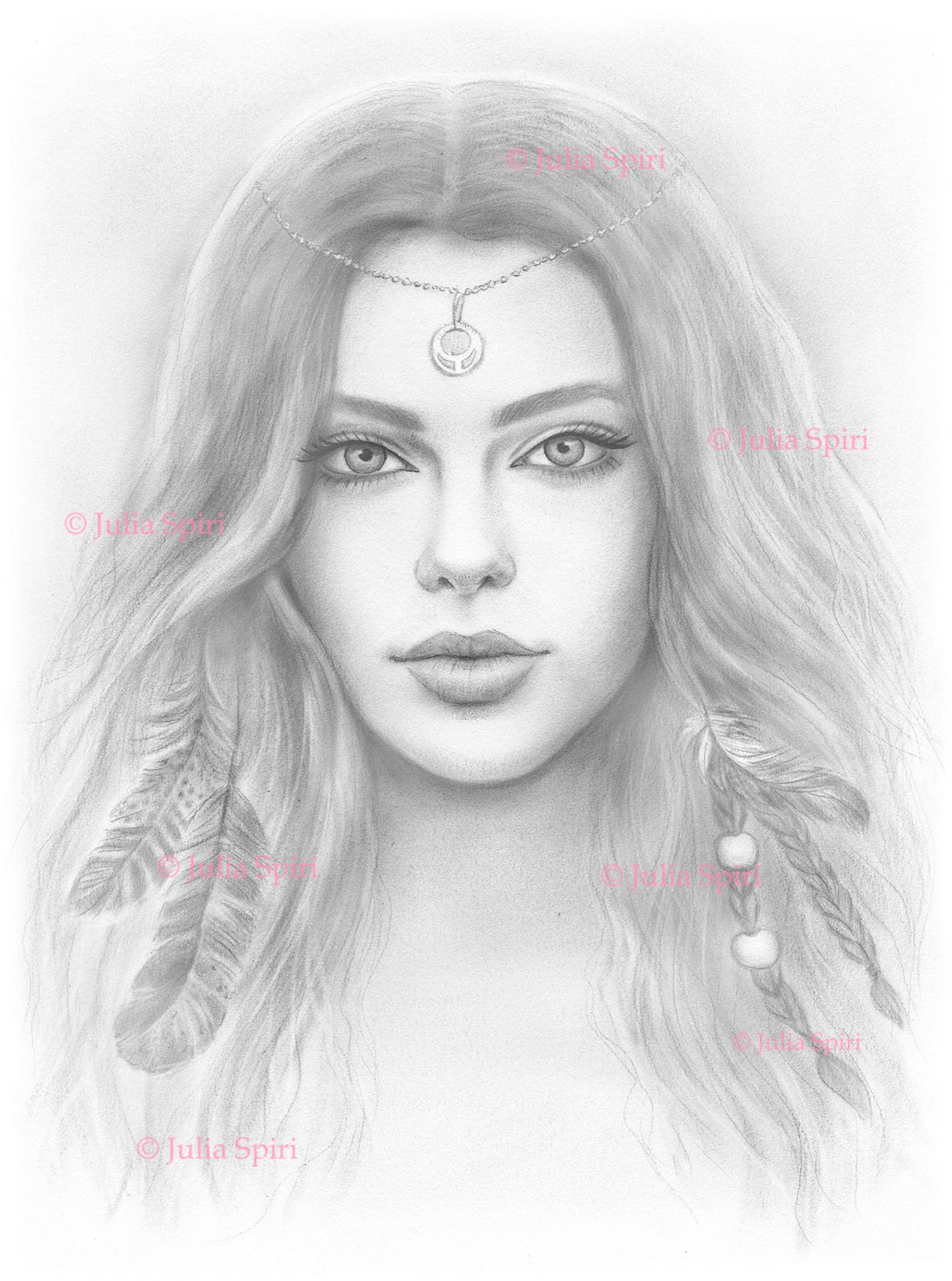 Coloring Page Digital Stamp Digi Girl Realistic Portrait - Etsy