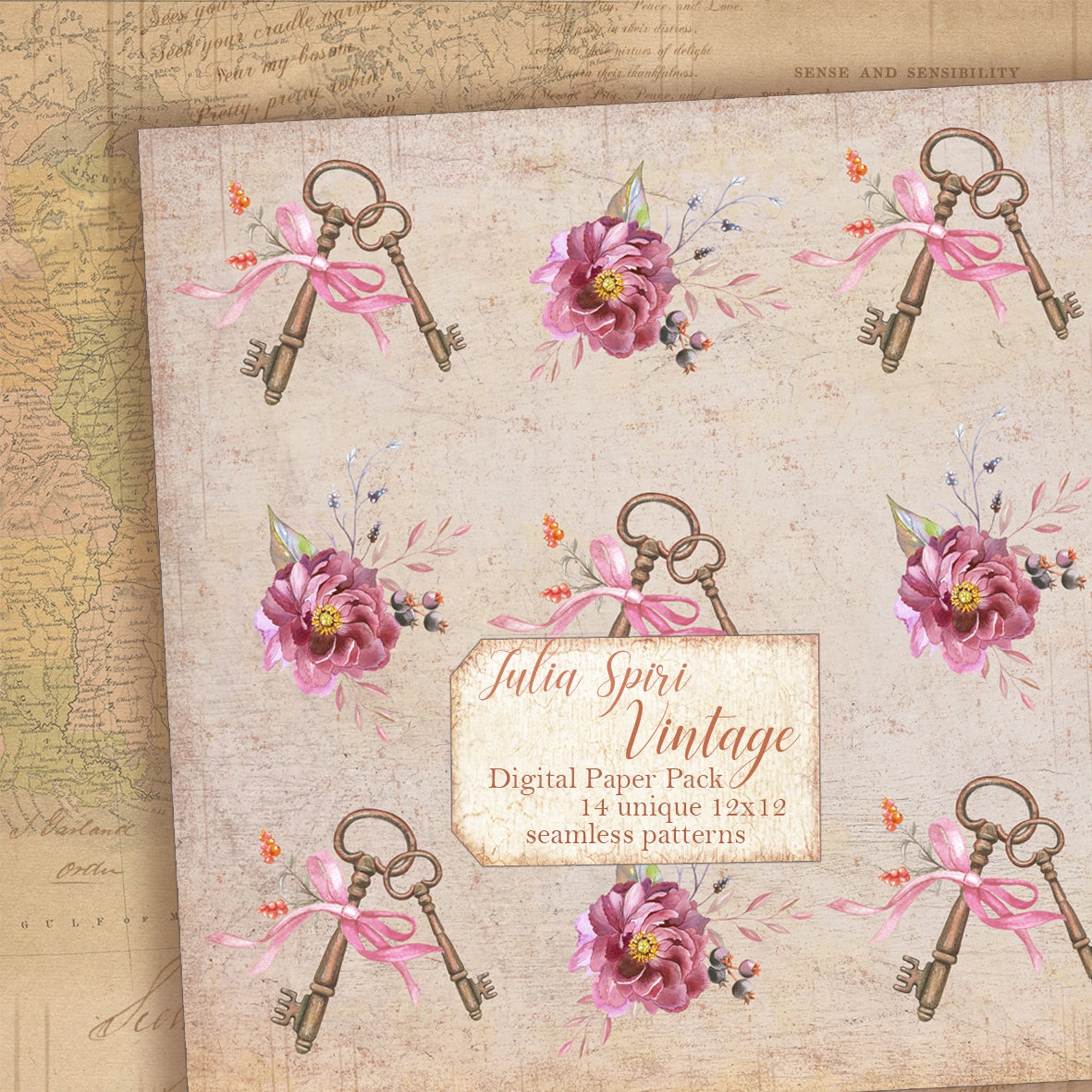 Old Digital Paper Rustic Notepad Letters Postage Stamp - Etsy