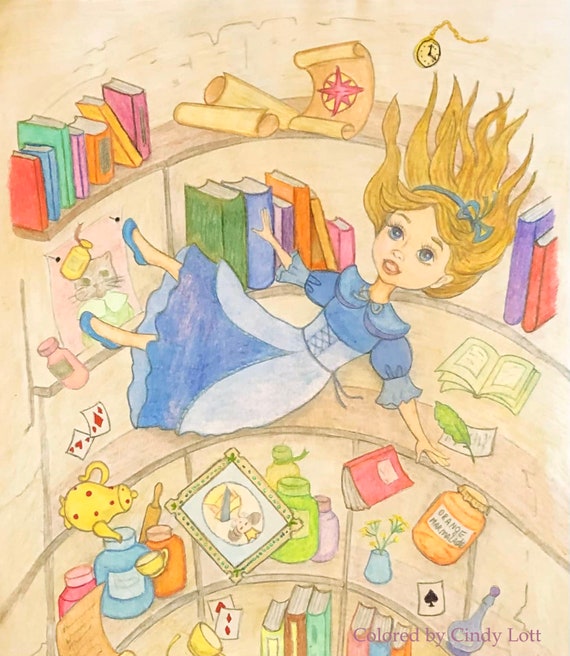 Alice Nel Paese Delle Meraviglie Pagina Da Colorare Che Cade