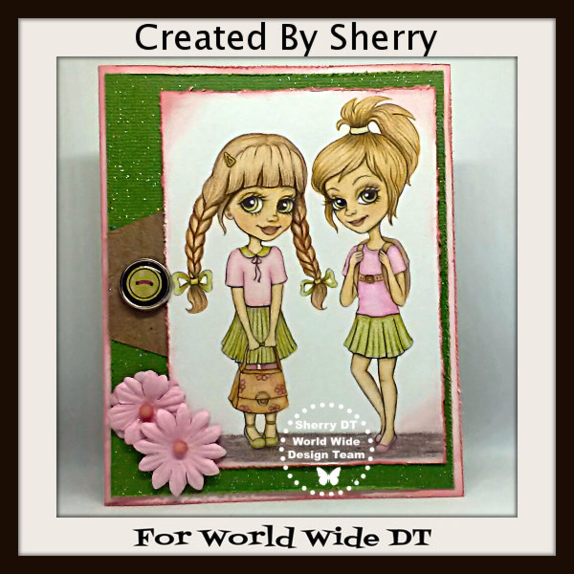 Back to School Coloring Page Digital Stamp Digi Girls - Etsy