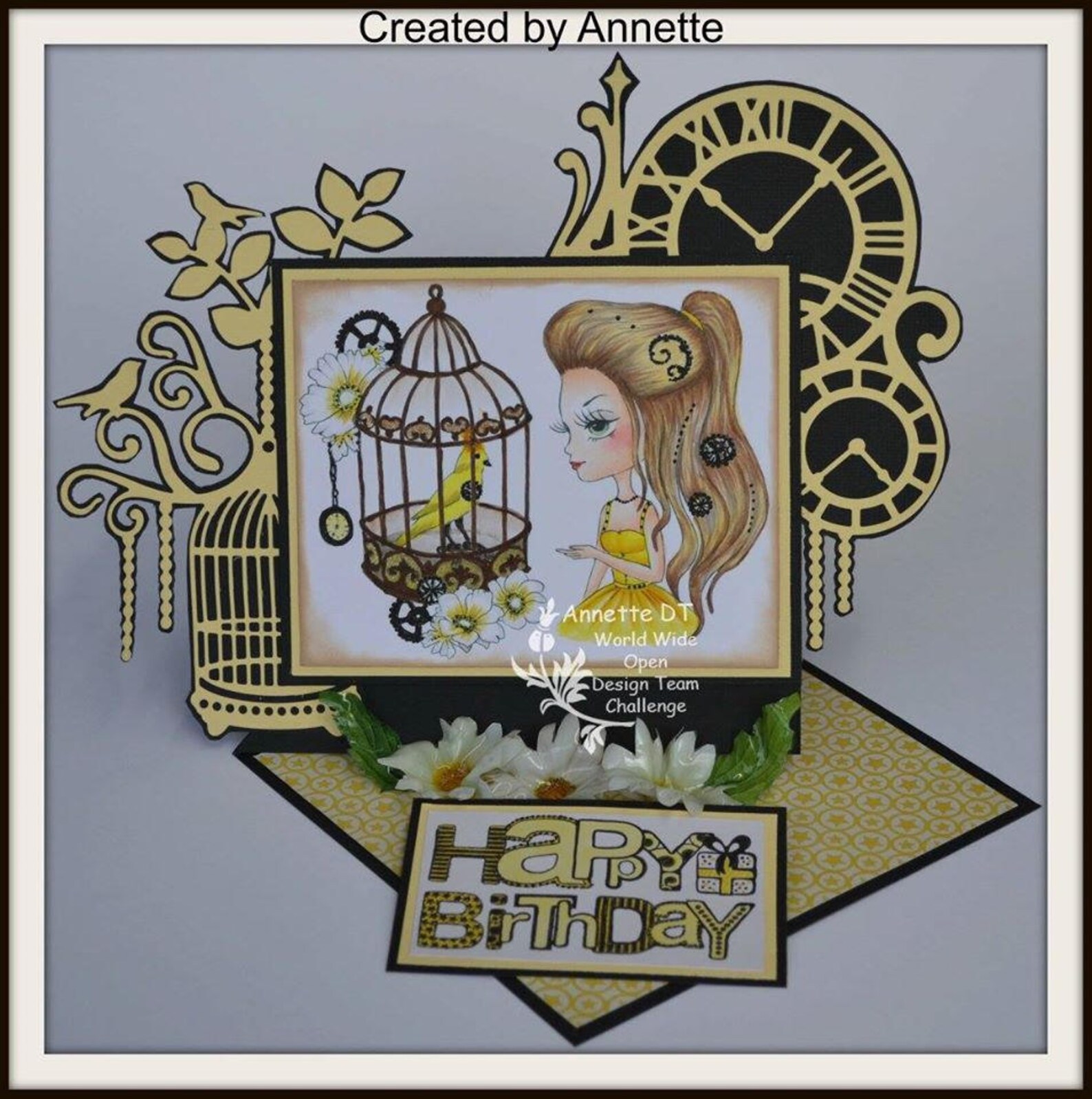 Digital Stamp, Digi, Bird, Cage, Steampunk, Girl, Big Eyes, Fairytale ...