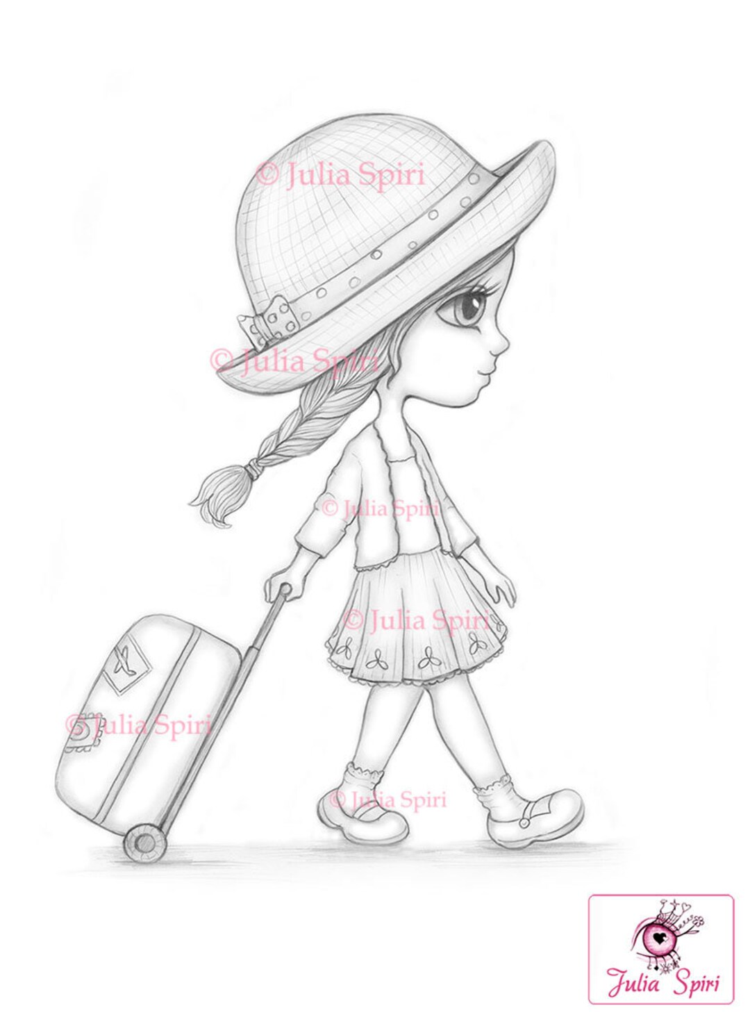 Adventure Girl Clipart For Coloring