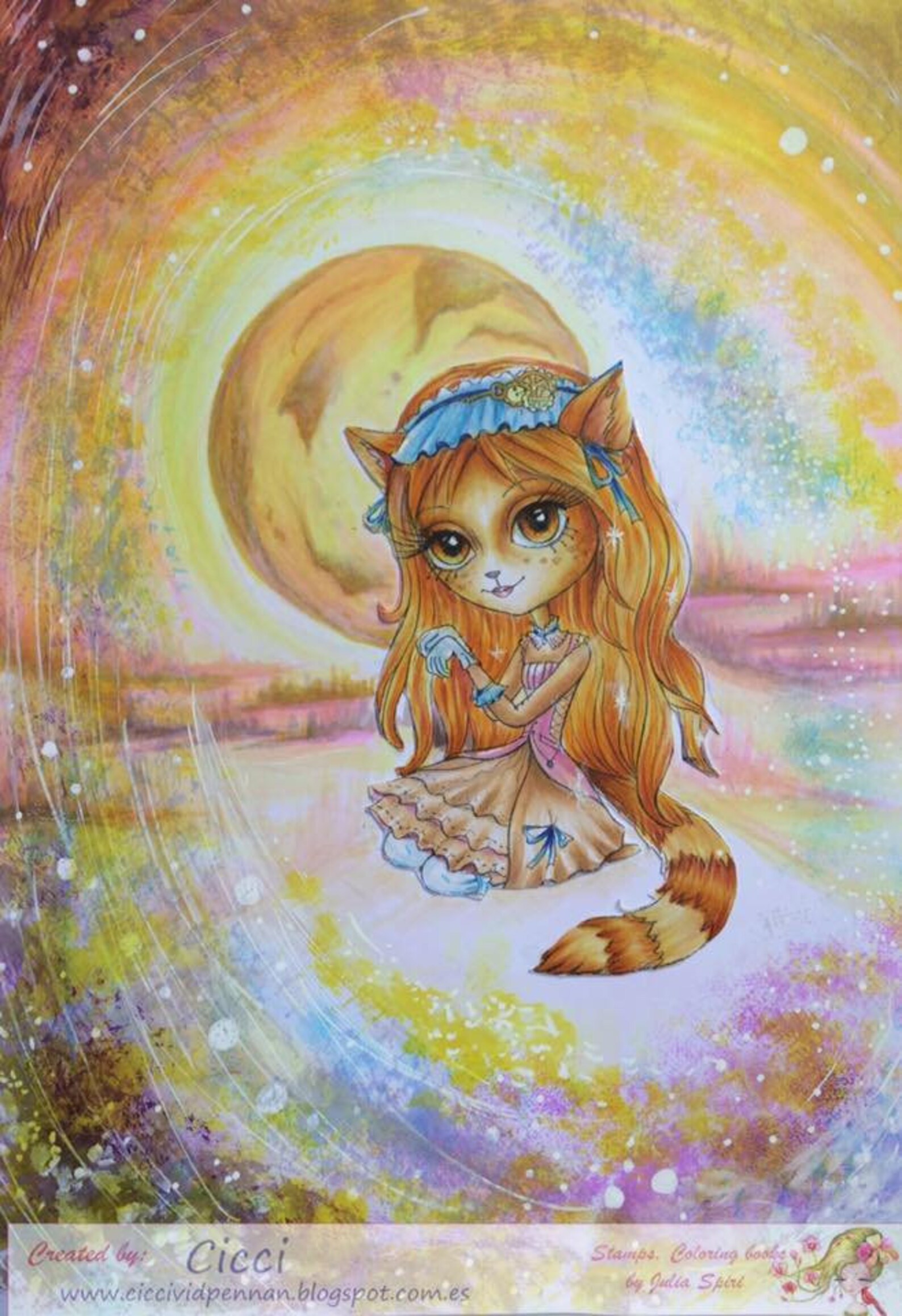 Coloring Pages Digital Stamp Digi Cat Girl Steampunk - Etsy