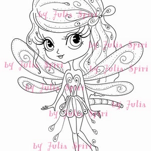 Digital Stamps, Digi Stamp, Coloring Pages Girl Stamp, Dragonfly ...