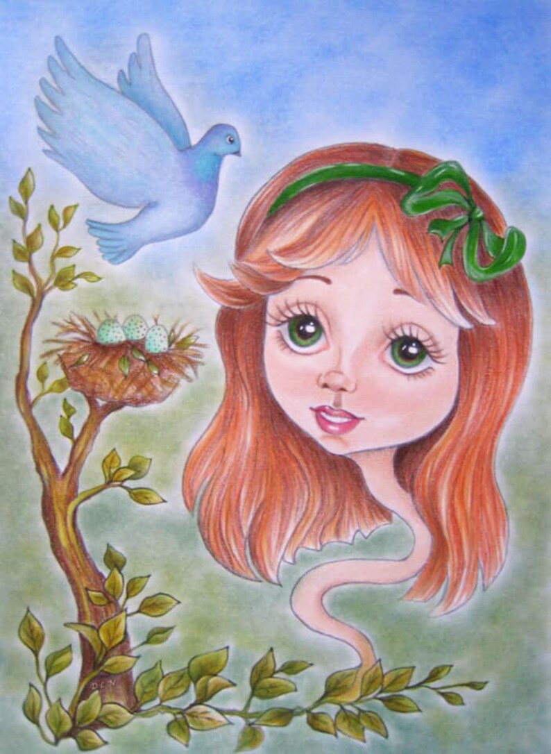 Coloring Page Digital Stamp Digi Alice in Wonderland | Etsy