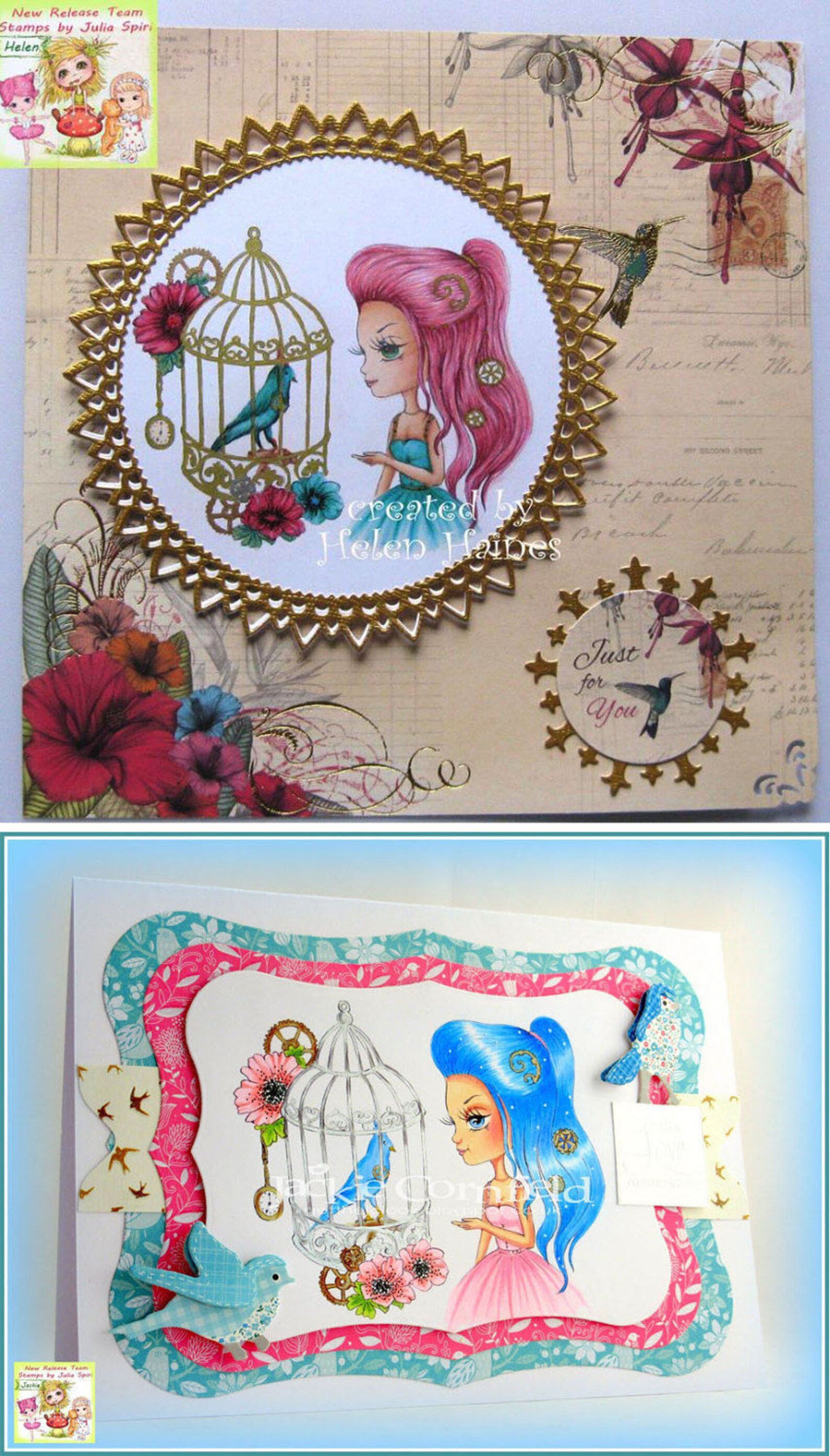 Digital Stamp Digi Bird Cage Steampunk Girl Big Eyes - Etsy