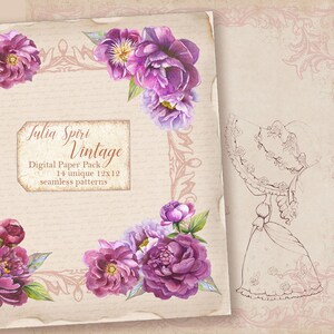 Old Digital Paper, Rustic, Notepad, Letters, Postage Stamp Note ...