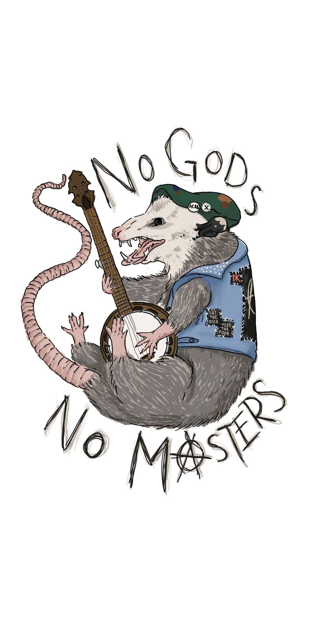 Crust Punk Opossum Sticker - Etsy