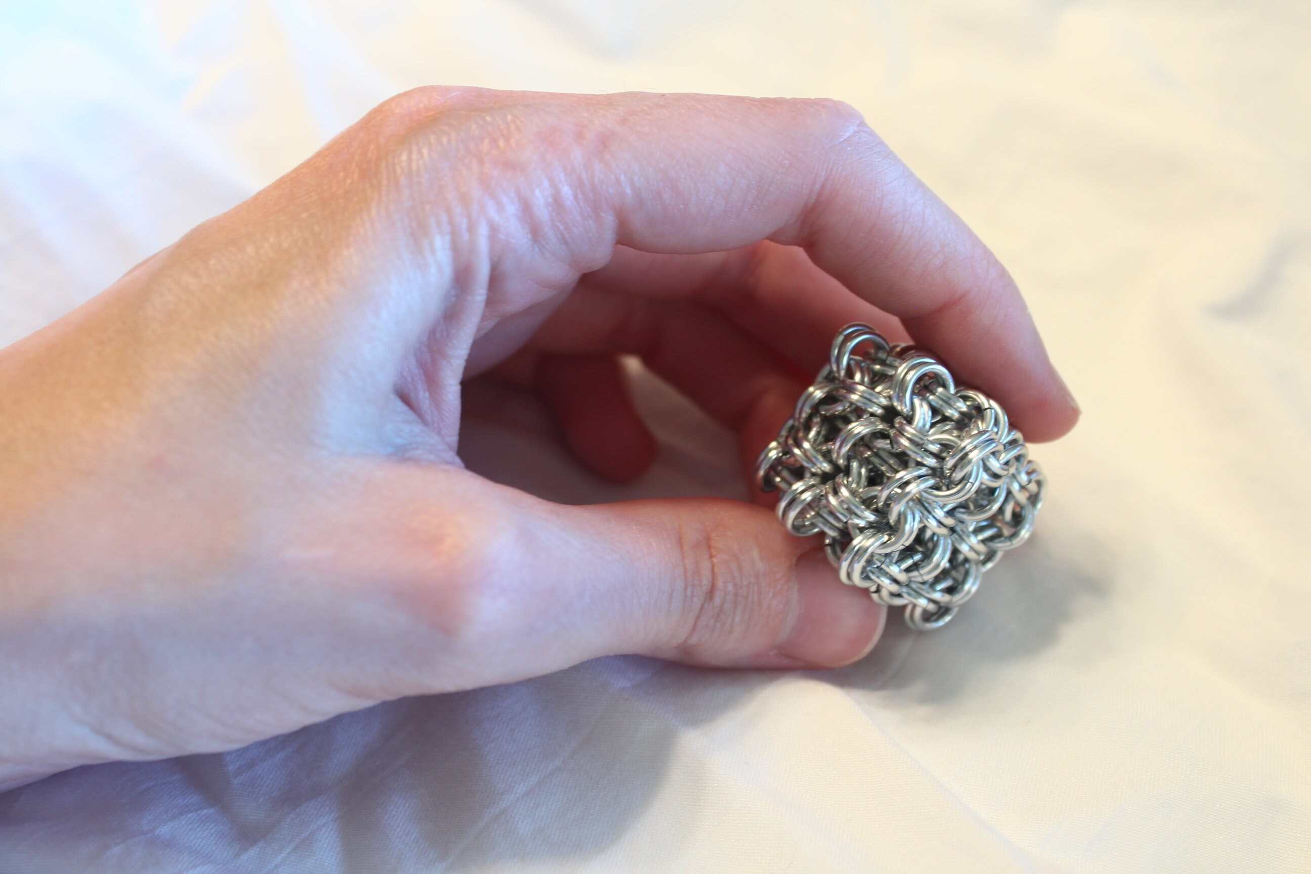 Aluminum Silver Chainmaille Fidget Cube Sensory Toy for - Etsy UK