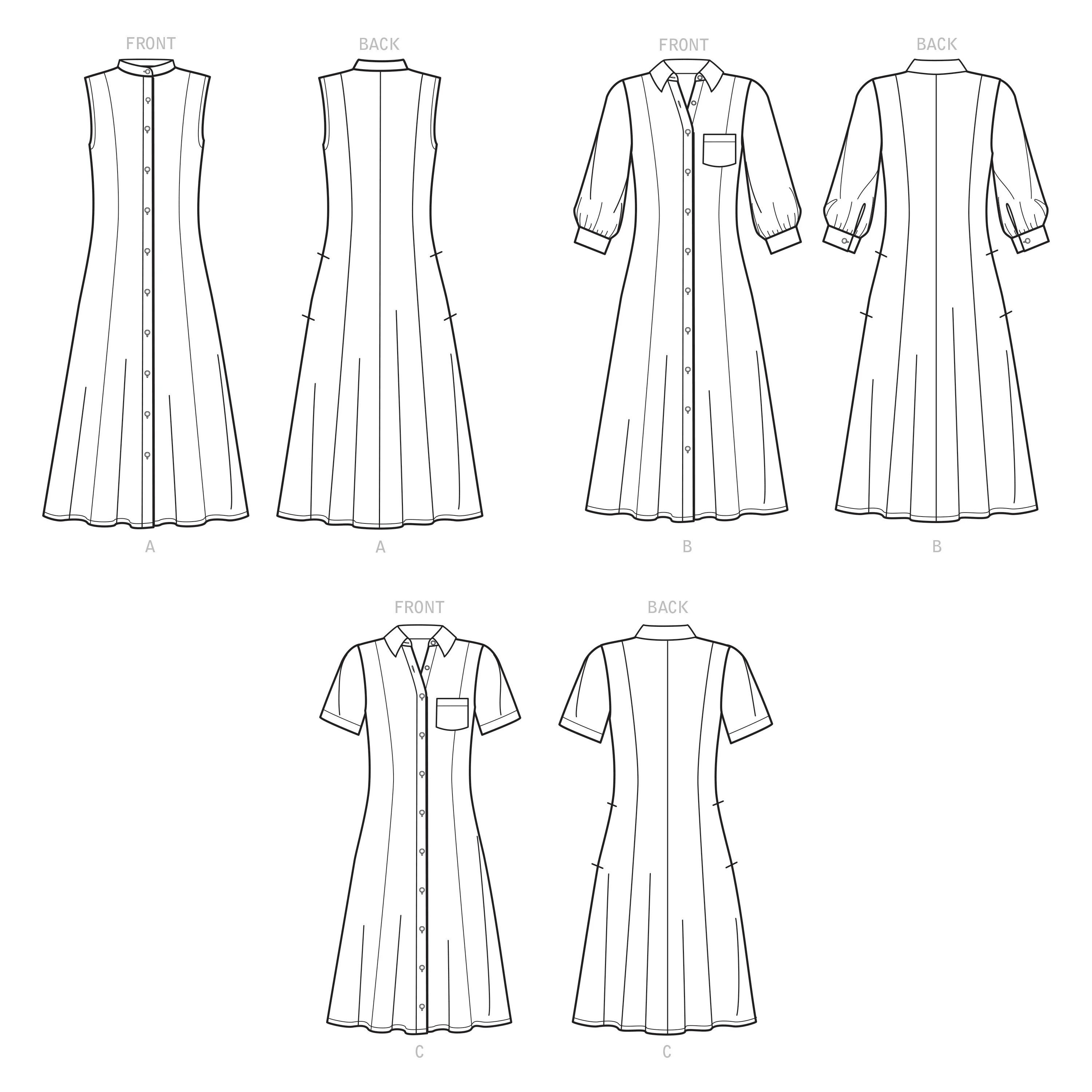 Misses & Women's Button Front Dresses Simplicity Sewing Pattern S9260 ...