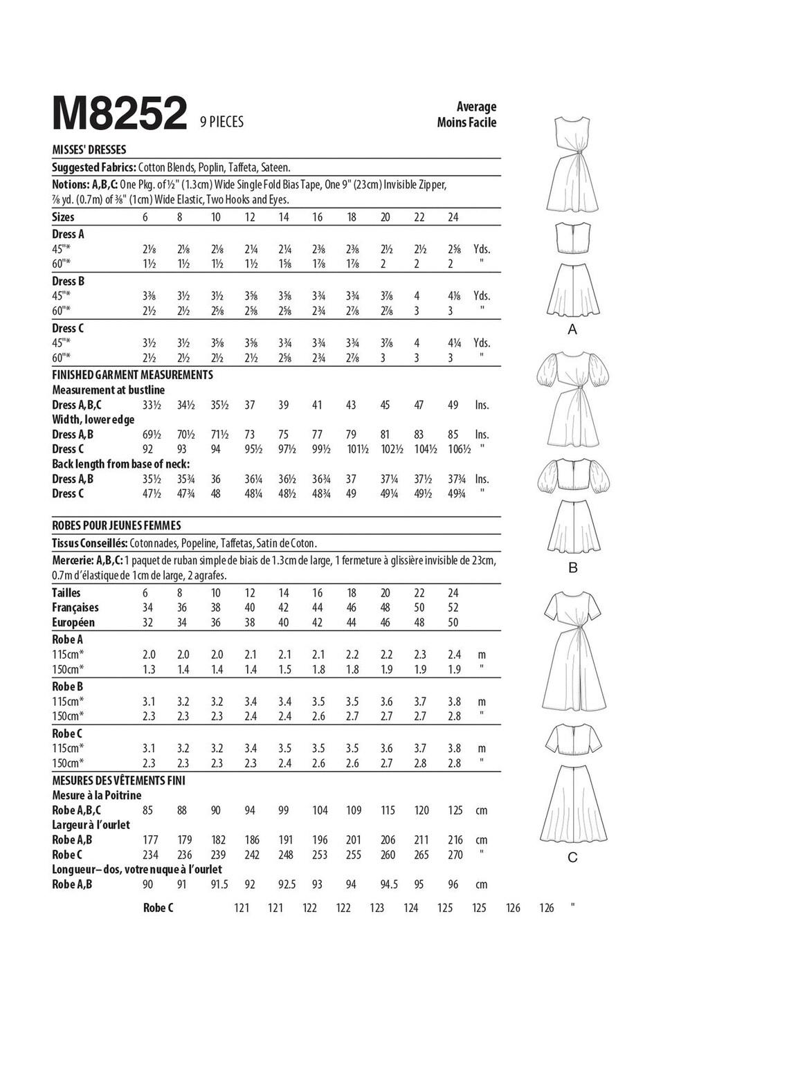 Misses' Dresses Mccall's Sewing Pattern M8252 - Etsy