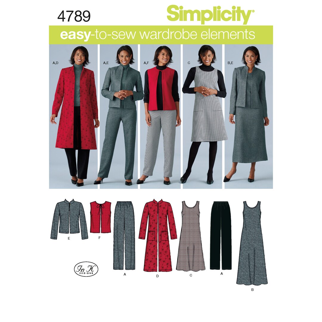 Misses & Plus Size Sportswear Simplicity Sewing Pattern 4789 Uncut, FF ...