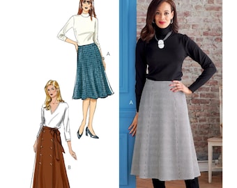 Easy Sewing Pattern for Women's Skirts, Princess Seam Skirt, Flared ...