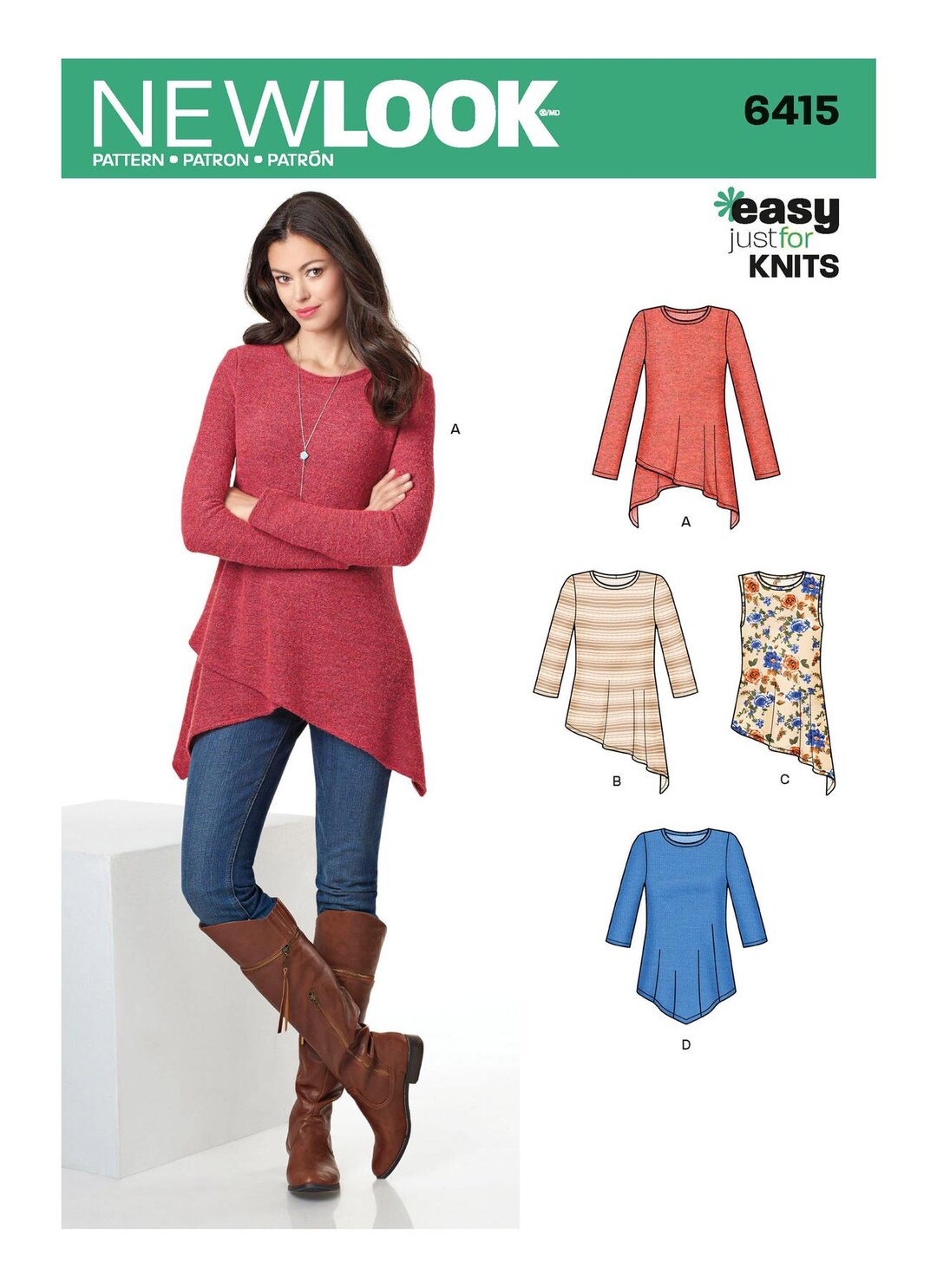 Out of Print Misses' Knit Tunics New Look Sewing Pattern N6415 Uncut ...