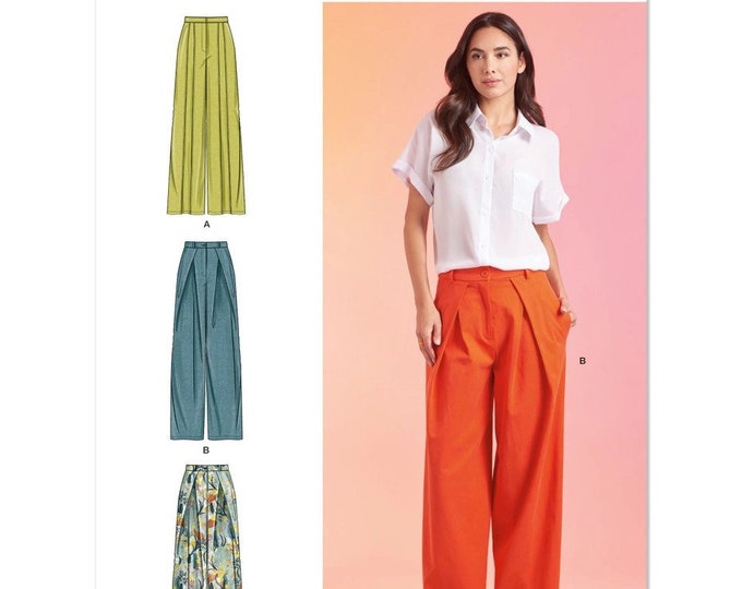 Misses Wide or Slim-leg Pull-on Pants Simplicity Sewing Pattern S8841 ...