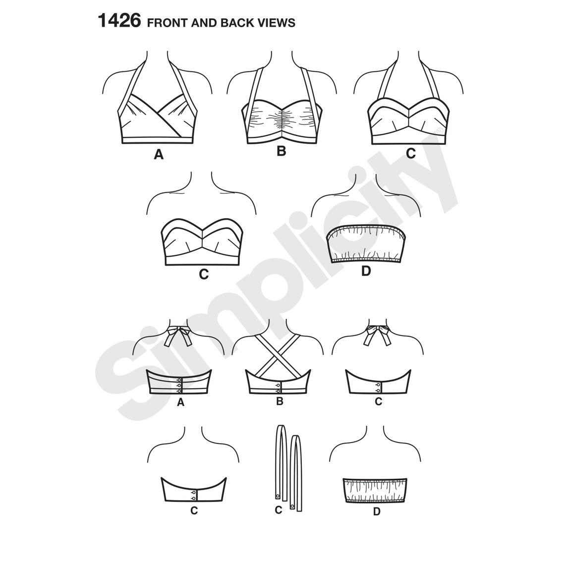 Misses' Vintage 1950s Bra Tops Simplicity Sewing Pattern - Etsy