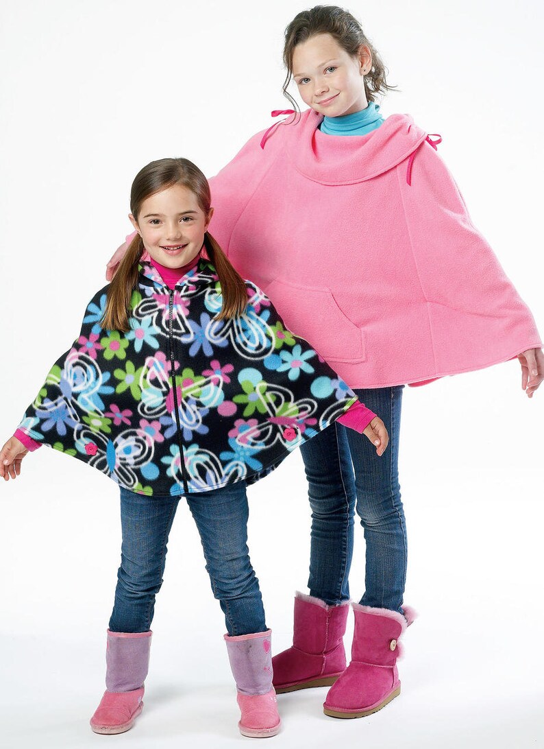 Children's/girls Zippered or Pullover Ponchos Mccall's Sewing Pattern ...