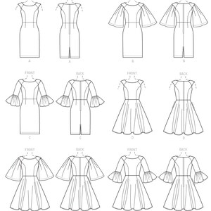 Misses Princess Seam Dresses With Sleeve and Skirt Variations Vogue ...