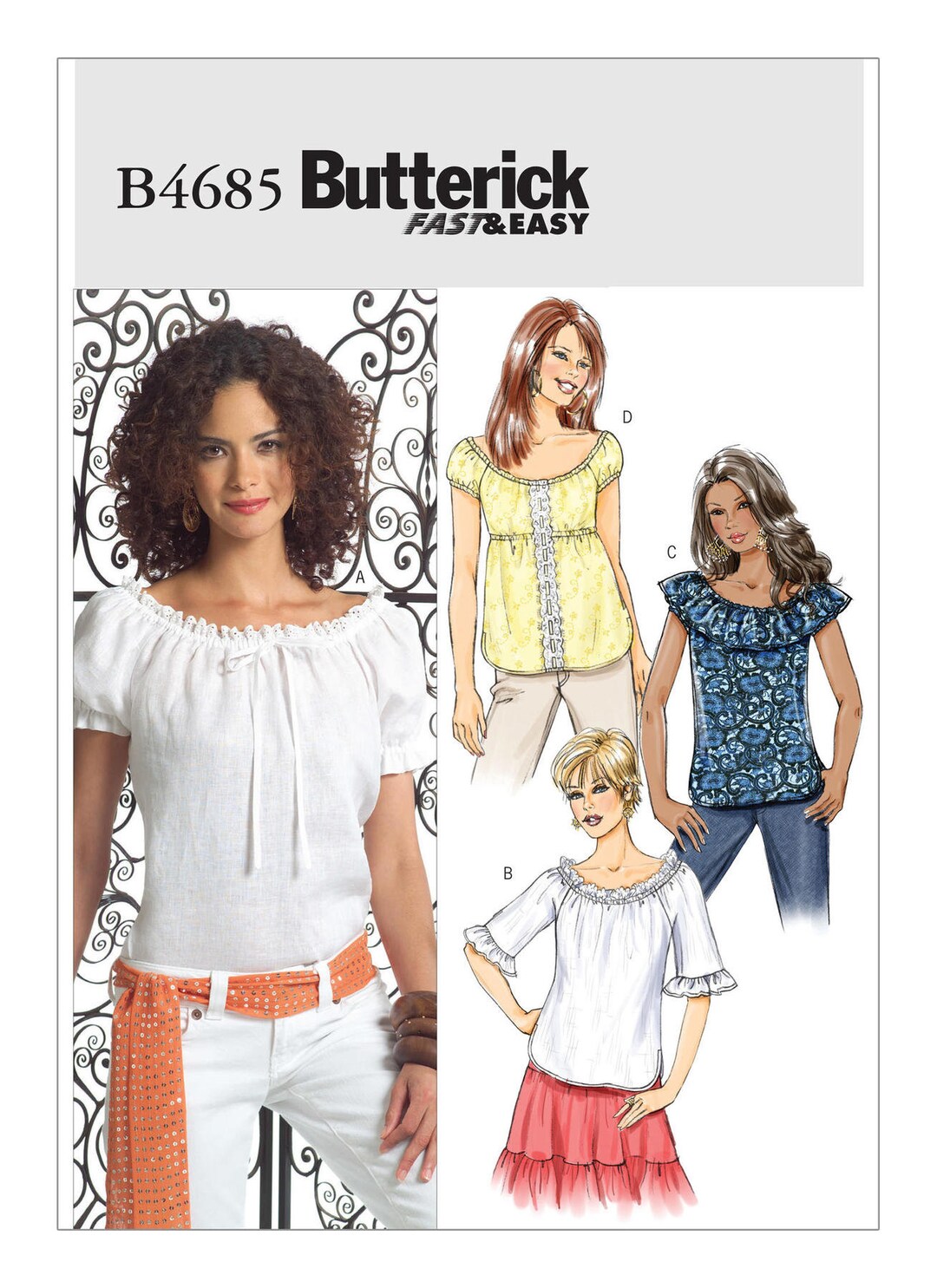Misses' Gathered Raglan Sleeve Tops Butterick Sewing Pattern B4685 - Etsy