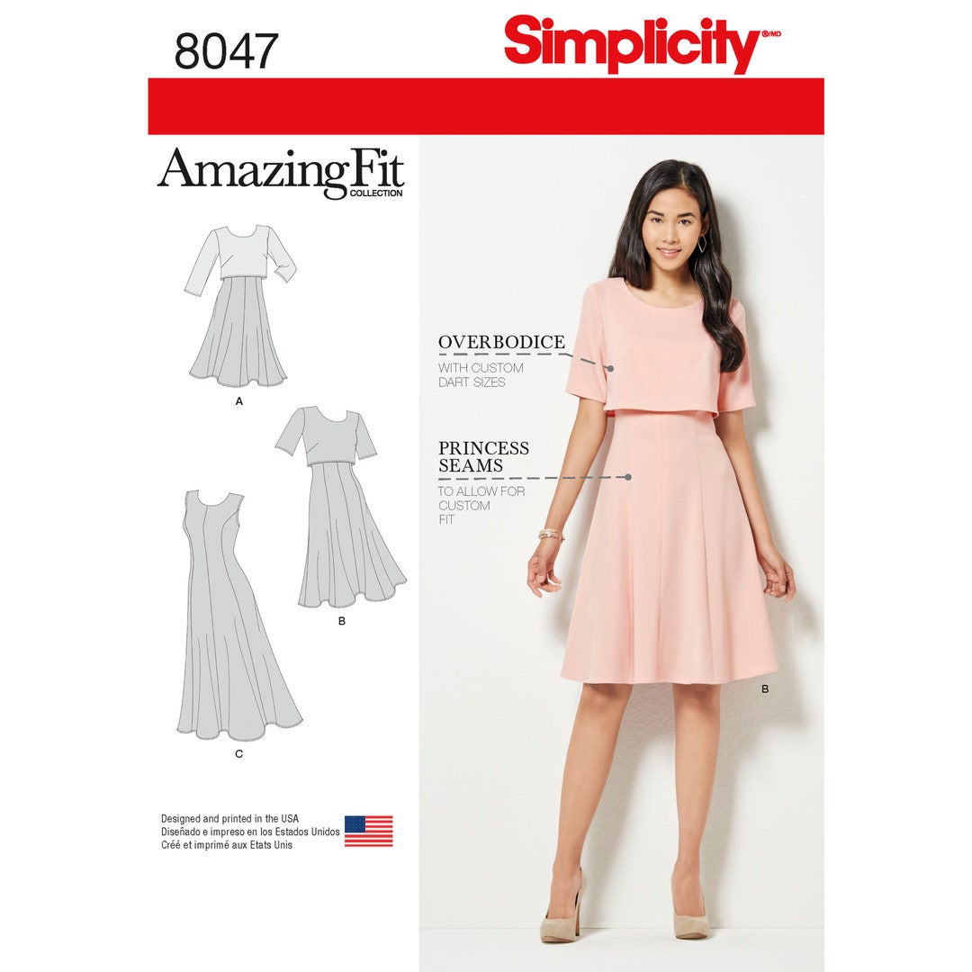 Amazing Fit Misses Dress in Slim, Average and Curvy Fit Simplicity ...
