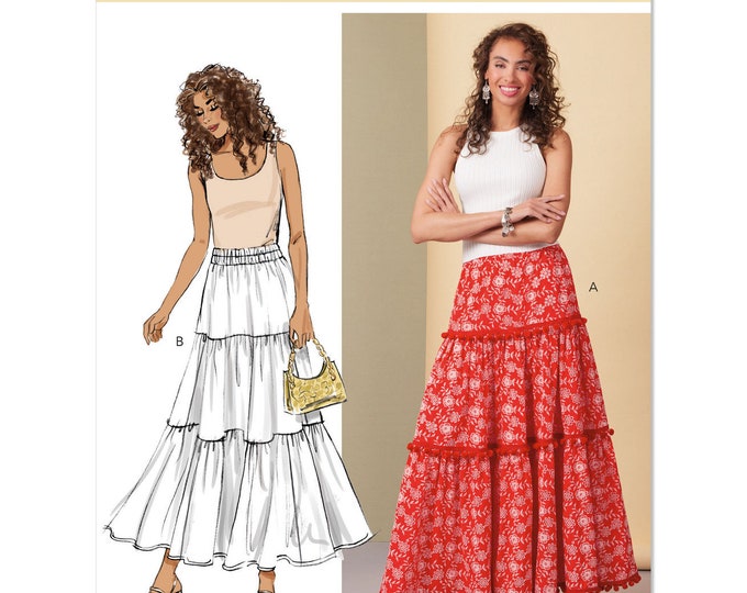 Misses Raised-waist or Elastic-waist Skirts Butterick Sewing Pattern ...