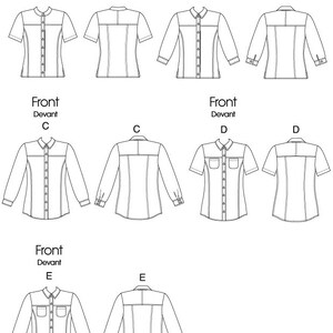 Misses' Button-down Yoke Shirts Vogue Sewing Pattern V8689 Uncut, FF ...