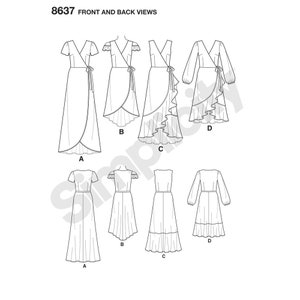 Misses Wrap Dress Simplicity Sewing Pattern 8637 Uncut, FF - Etsy