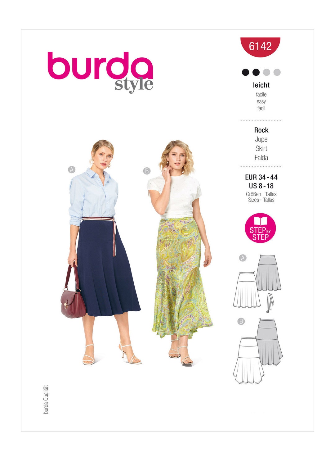 Misses' Skirts Burda Style Sewing Pattern 6142 Uncut, FF - Etsy