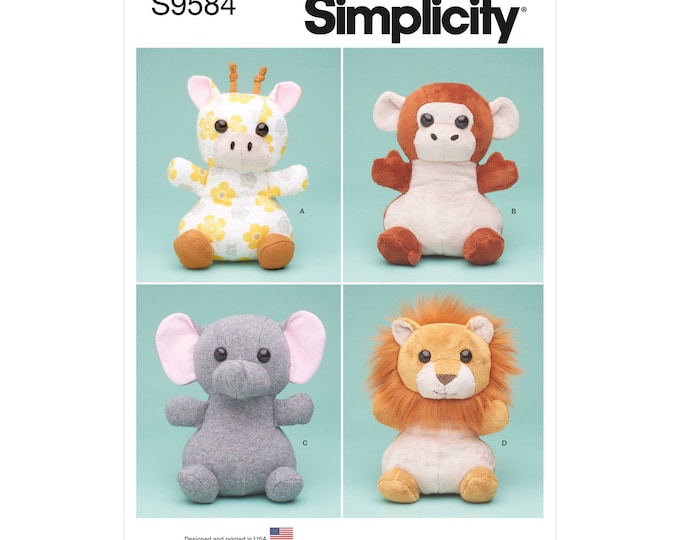 Two-pattern Piece Stuffed Animals Simplicity Sewing Pattern 8044 - Etsy