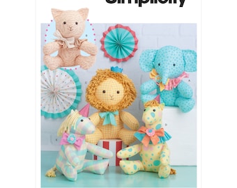 Two-pattern Piece Stuffed Animals Simplicity Sewing Pattern 8044 Uncut ...