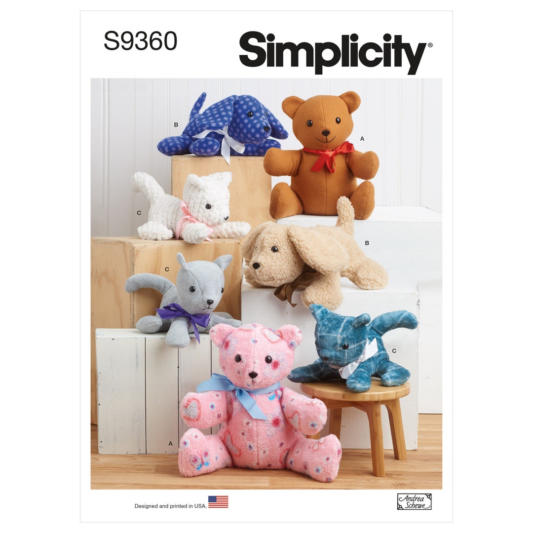 Plush Animals Simplicity Sewing Pattern S9360 Uncut, FF - Etsy